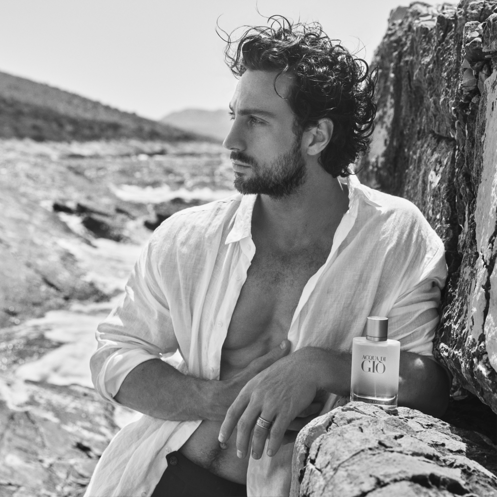 Aaron Taylor-Johnson Poses For Giorgio Armani's ACQUA DI GIÒ | LATF USA ...